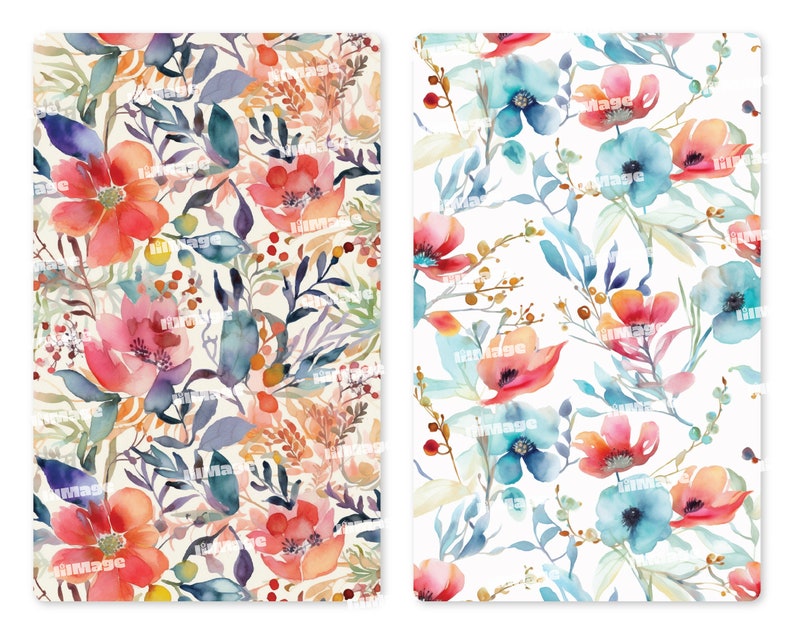 Floral Digital Paper Watercolor Flowers Seamless Pattern - Etsy