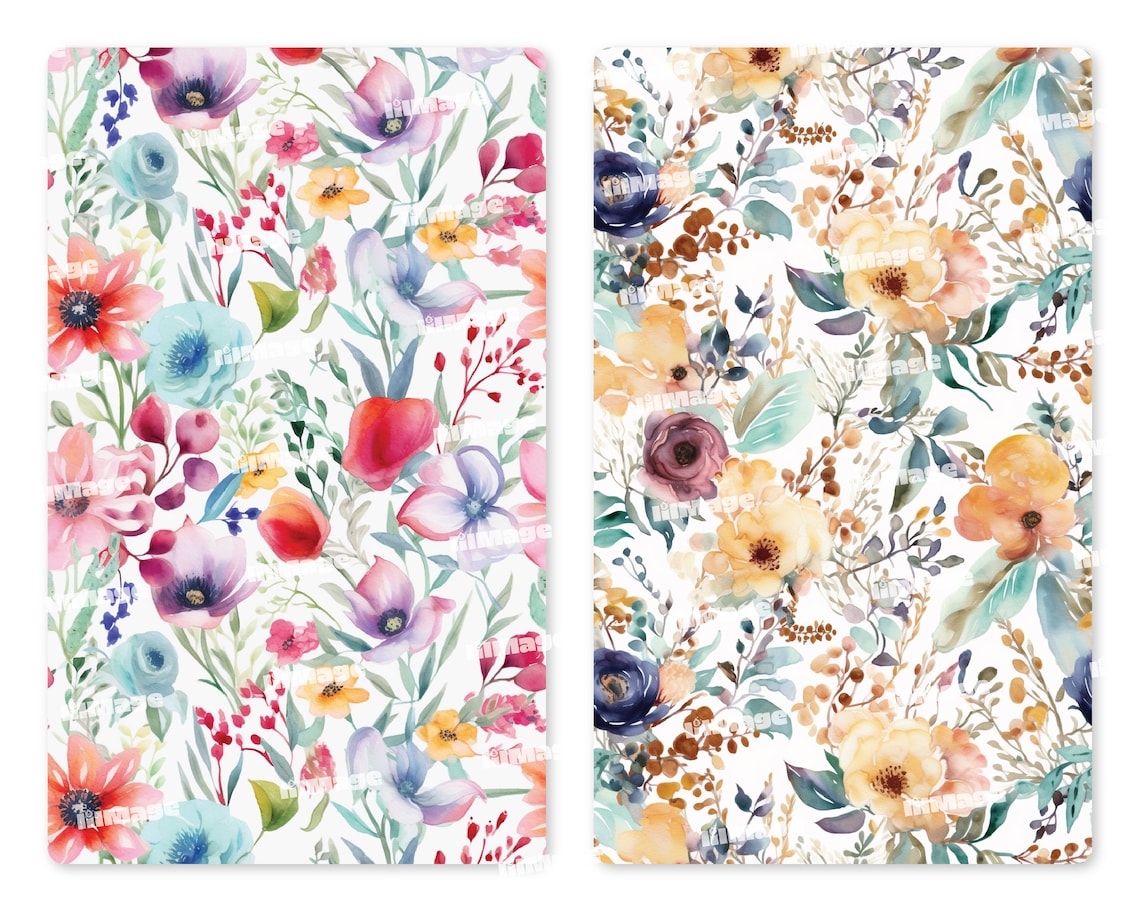 Floral Digital Paper Watercolor Flowers Seamless Pattern - Etsy