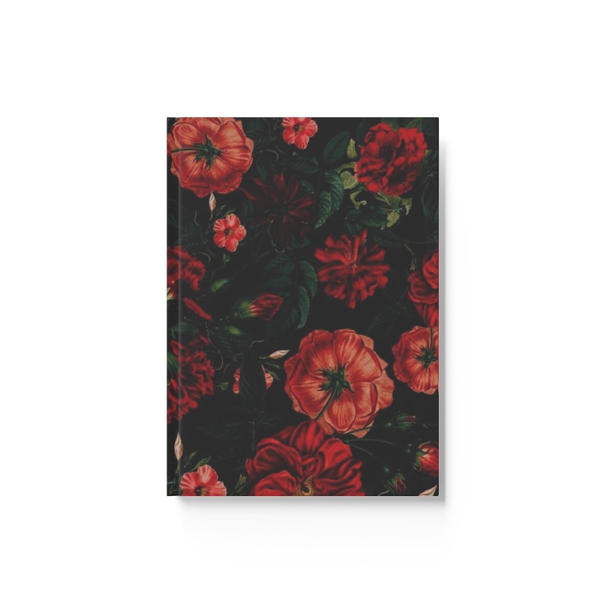 Red Floral Hard Backed Journal - Etsy