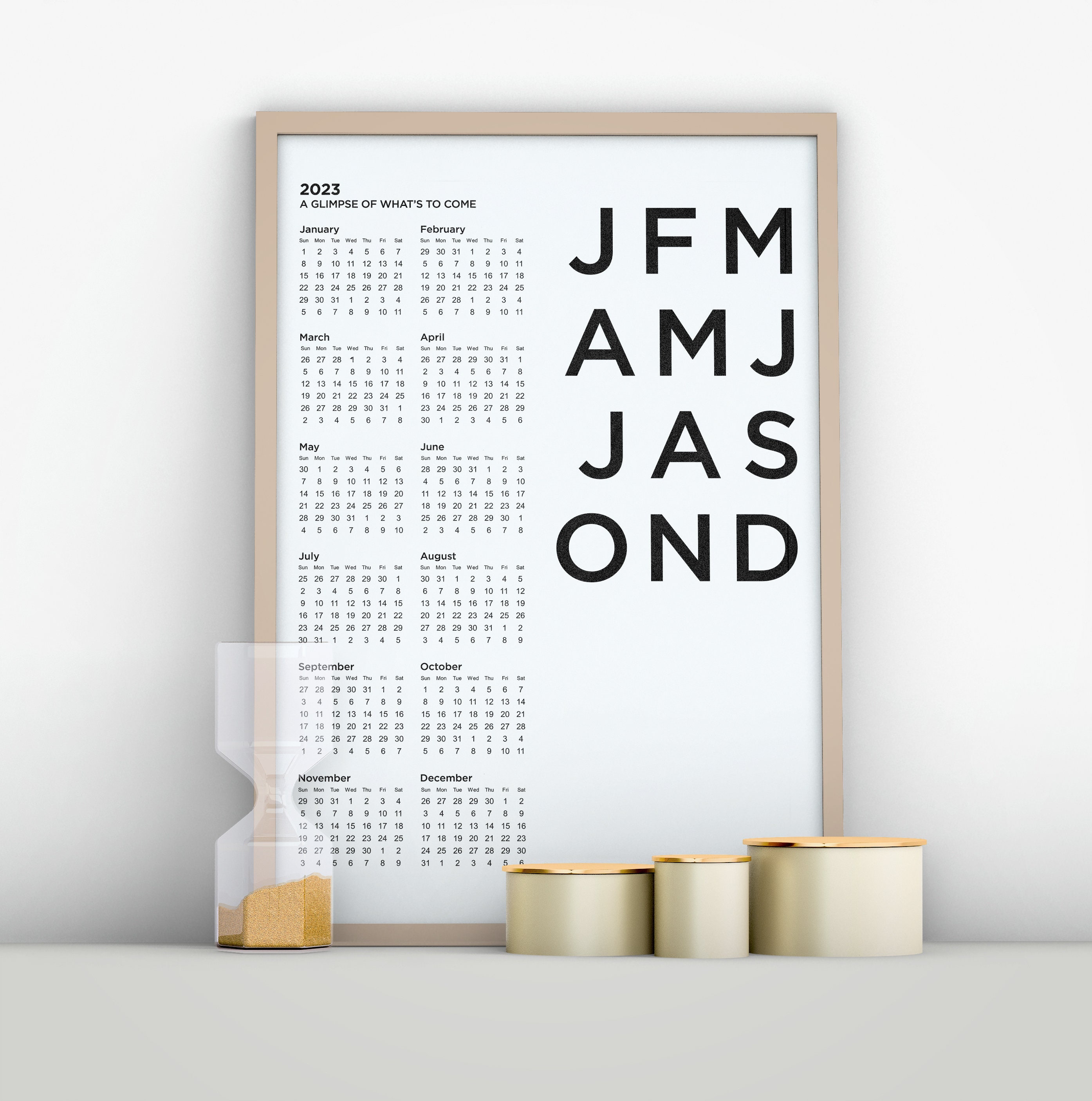 2023 Printable Calendar | Black and White Calendar | Digital Calendar ...