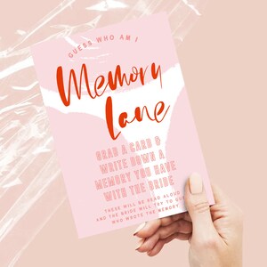 Pink Memory Lane Sign | Who Am I Game | Event Signage | Hens Sign ...