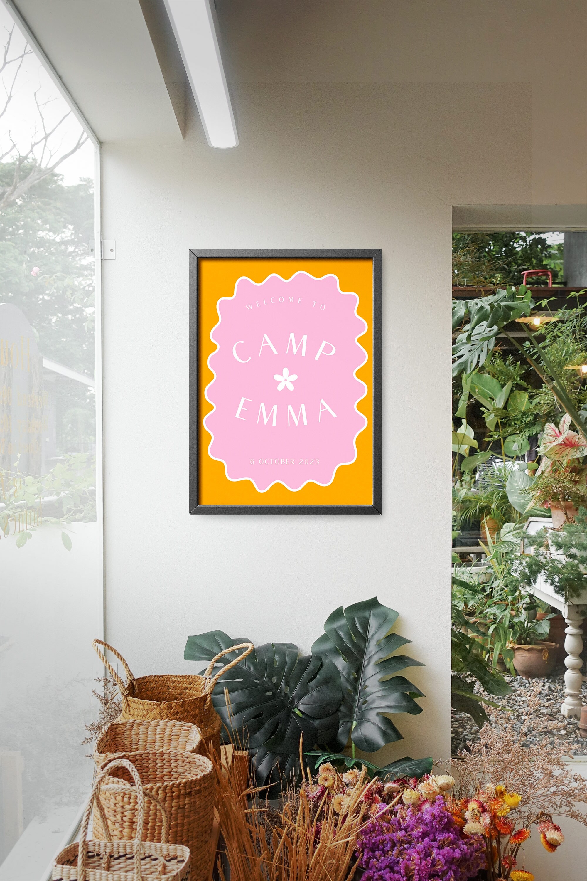 Wavy Camp Welcome Sign | Event Sign | Hens Party Signage | Birthday ...