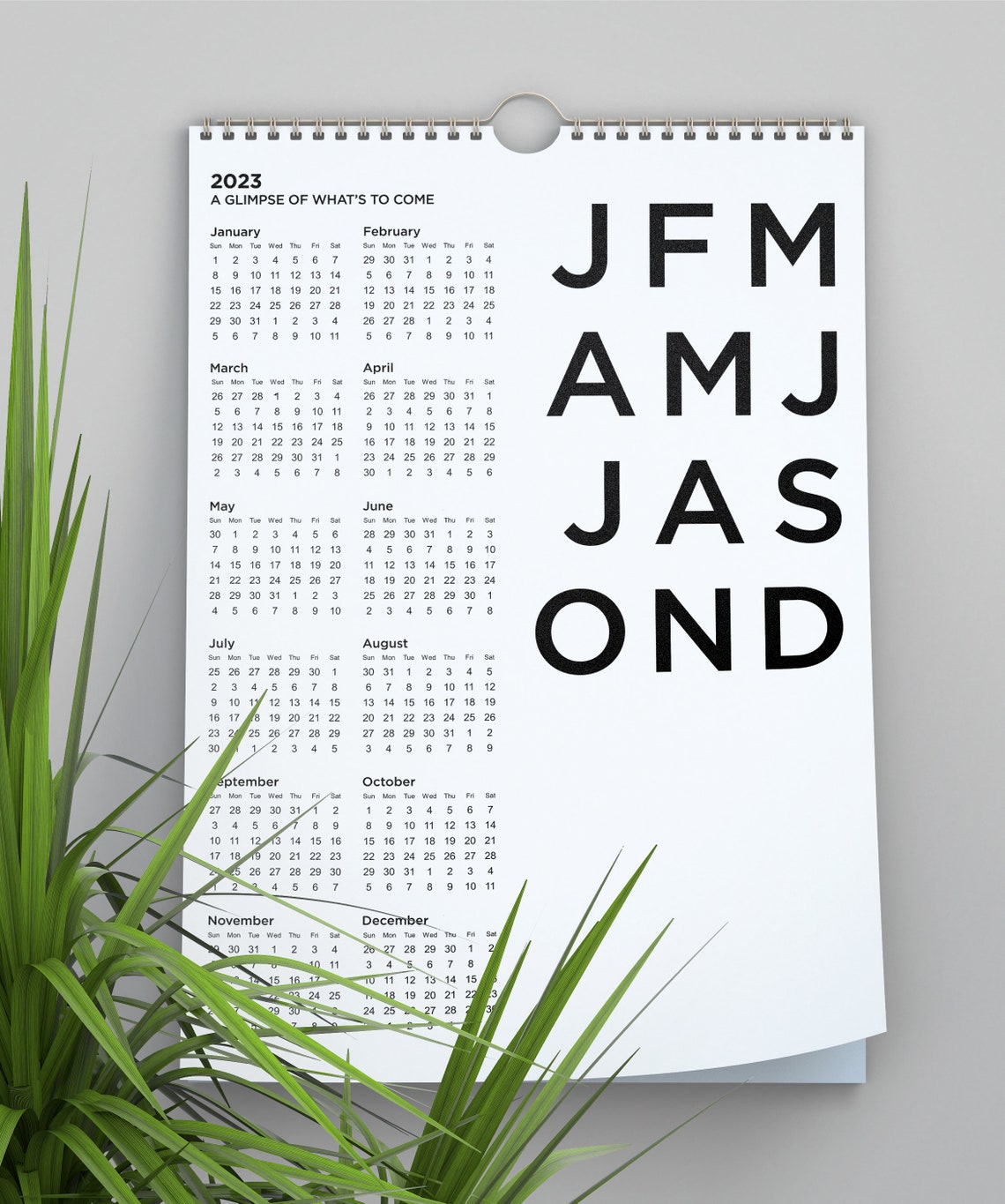 2023 Printable Calendar Black and White Calendar Digital - Etsy Australia