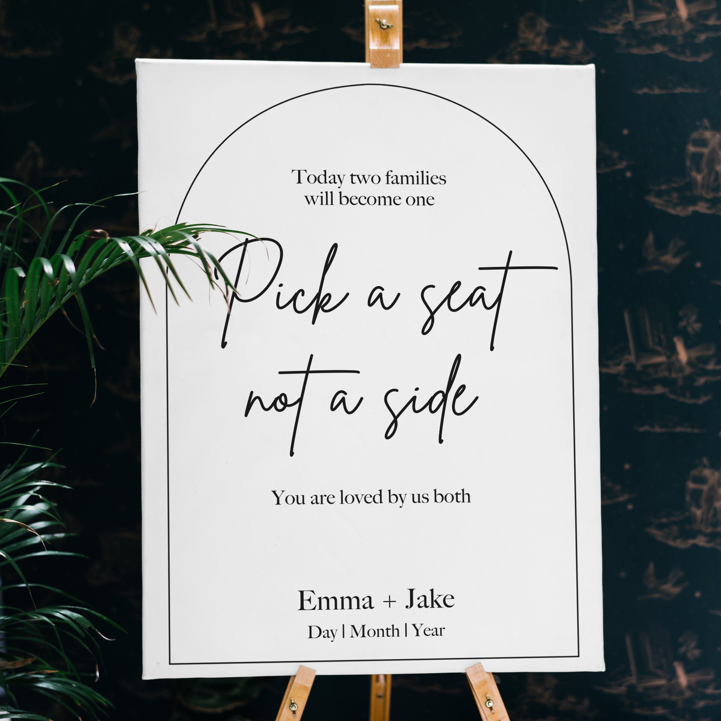 Pick a Seat Not a Side Wedding Sign Event Styling - Etsy