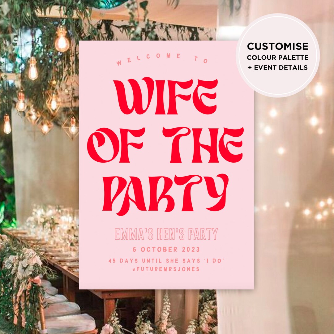 Customise - Hen's Party Welcome Sign | Wedding Sign | Hens Party ...