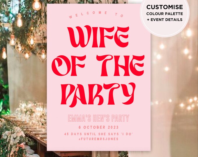 Customise - Hen's Party Welcome Sign | Wedding Sign | Hens Party ...