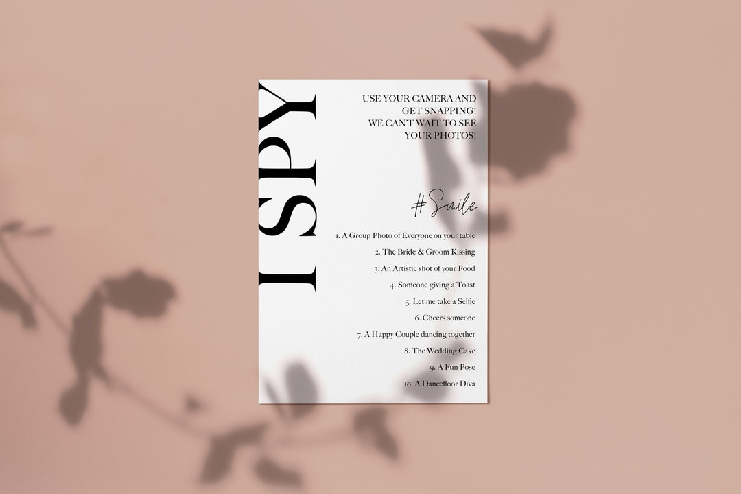 Mr Classic | A5 I Spy Wedding Reception Game | Wedding Games | Lux ...