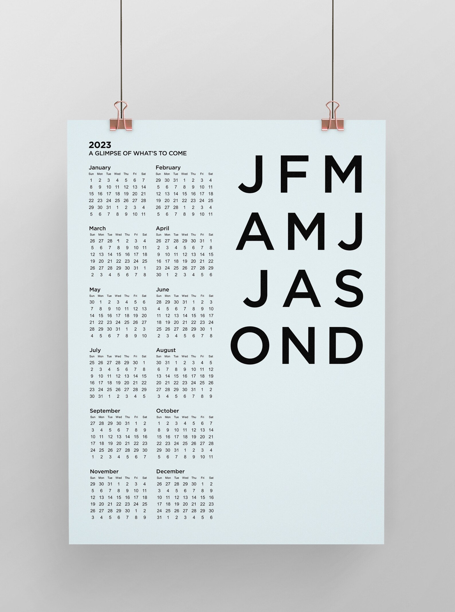 2023 Printable Calendar | Black and White Calendar | Digital Calendar ...