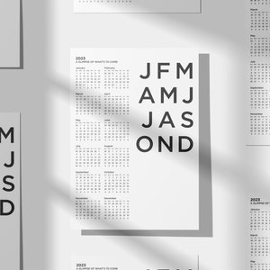 2023 Printable Calendar | Black and White Calendar | Digital Calendar ...