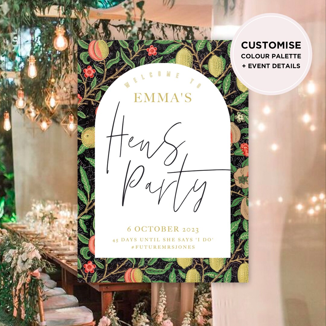 Green Vintage Welcome Sign | Event Sign | Hens Party Signage | Birthday ...