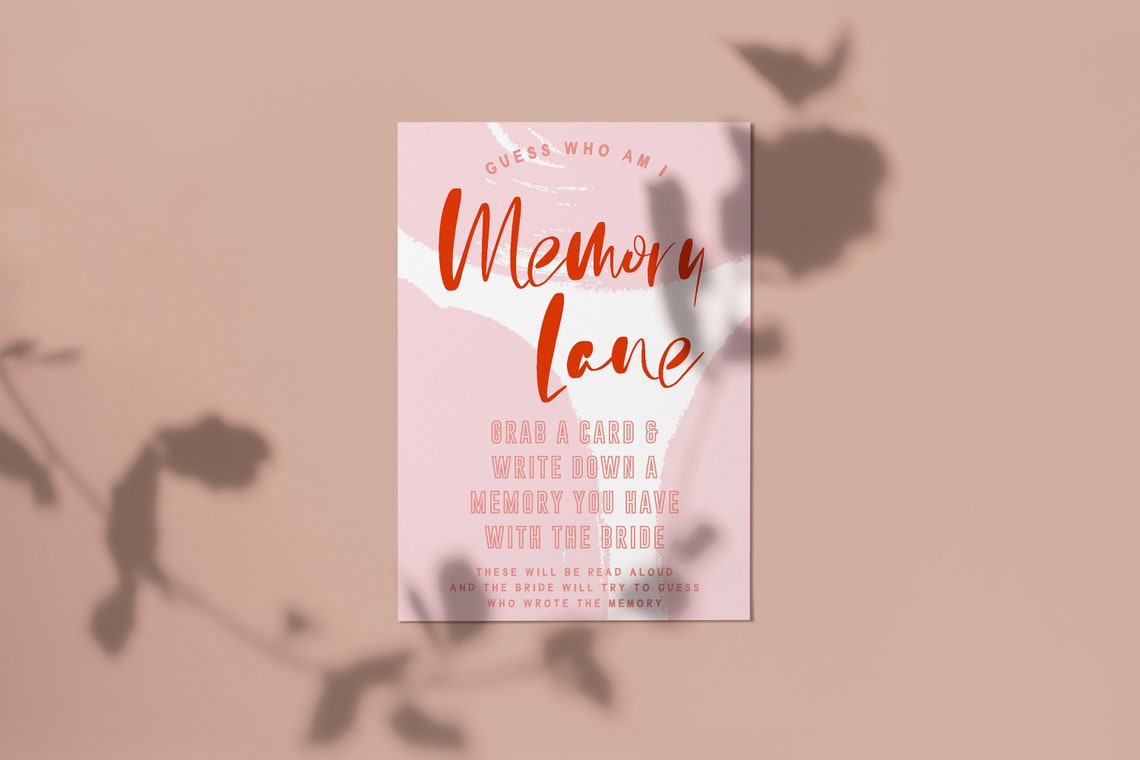 Pink Memory Lane Sign | Who Am I Game | Event Signage | Hens Sign ...