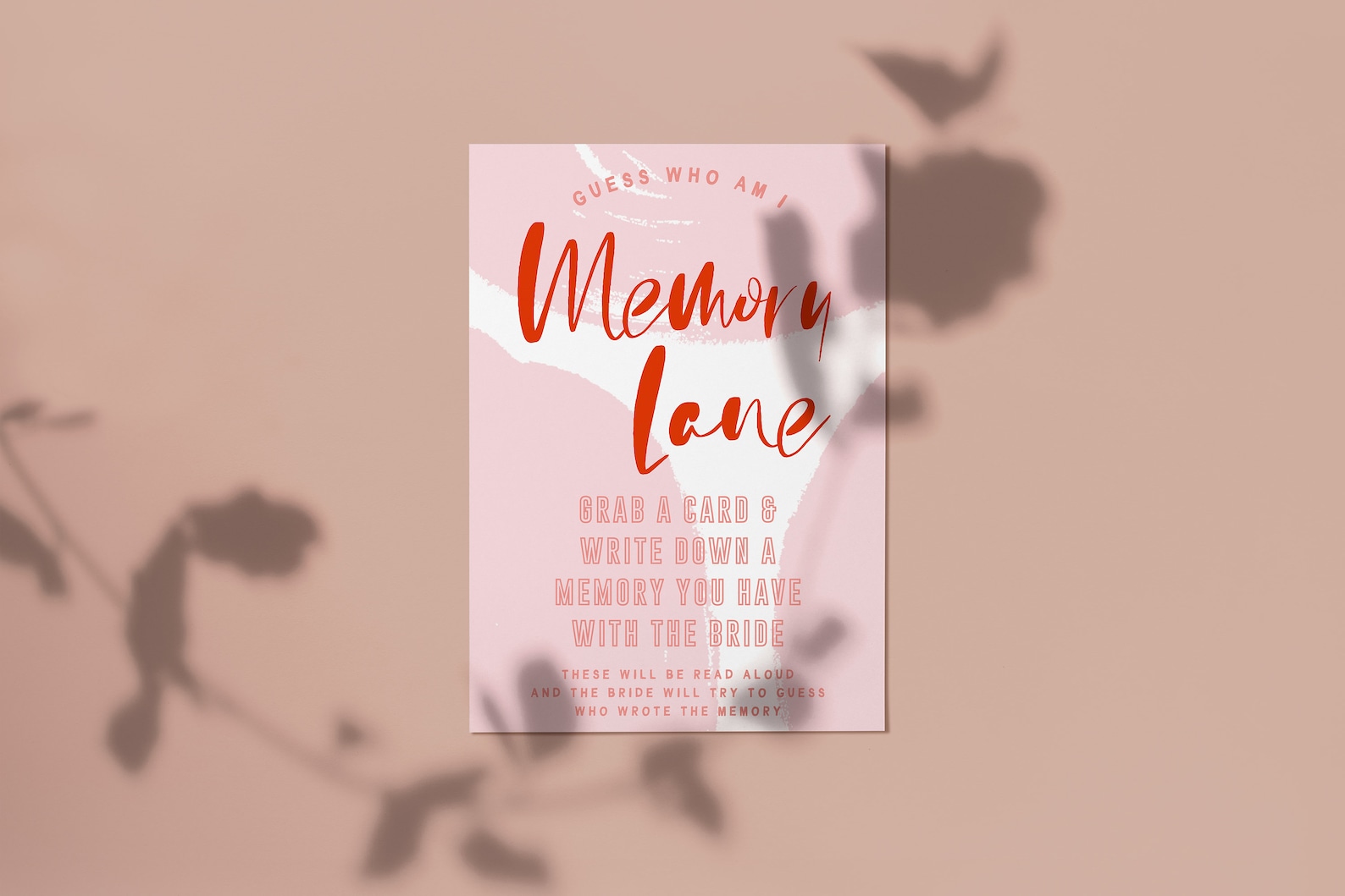 Pink Memory Lane Sign | Who Am I Game | Event Signage | Hens Sign ...