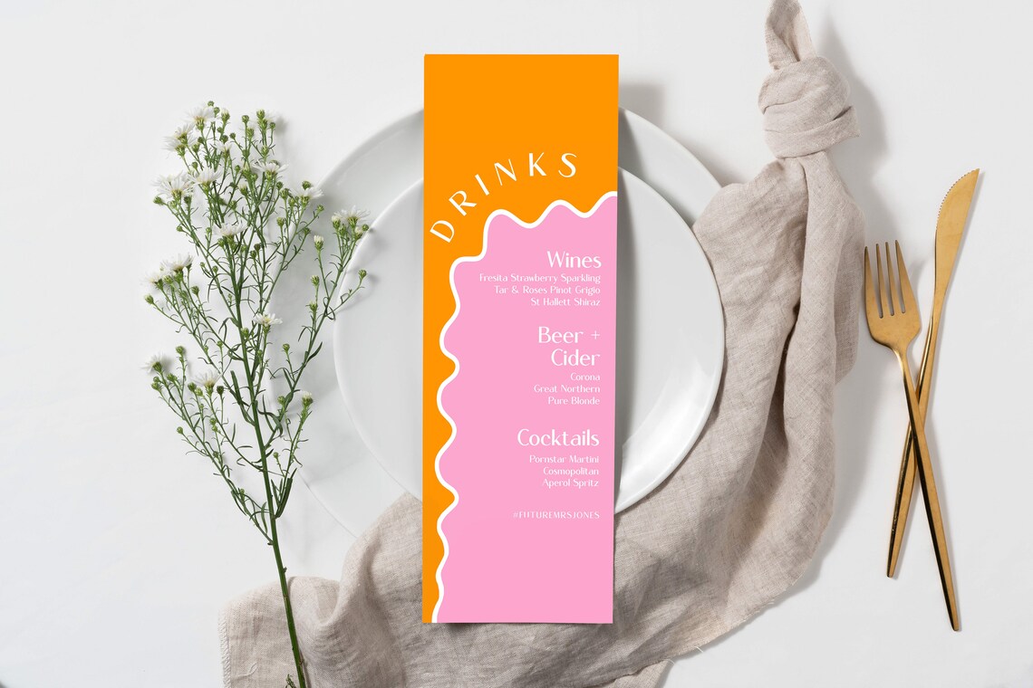 Hen's Party Drink Menu Template Camp Drink Menu's Printable ...