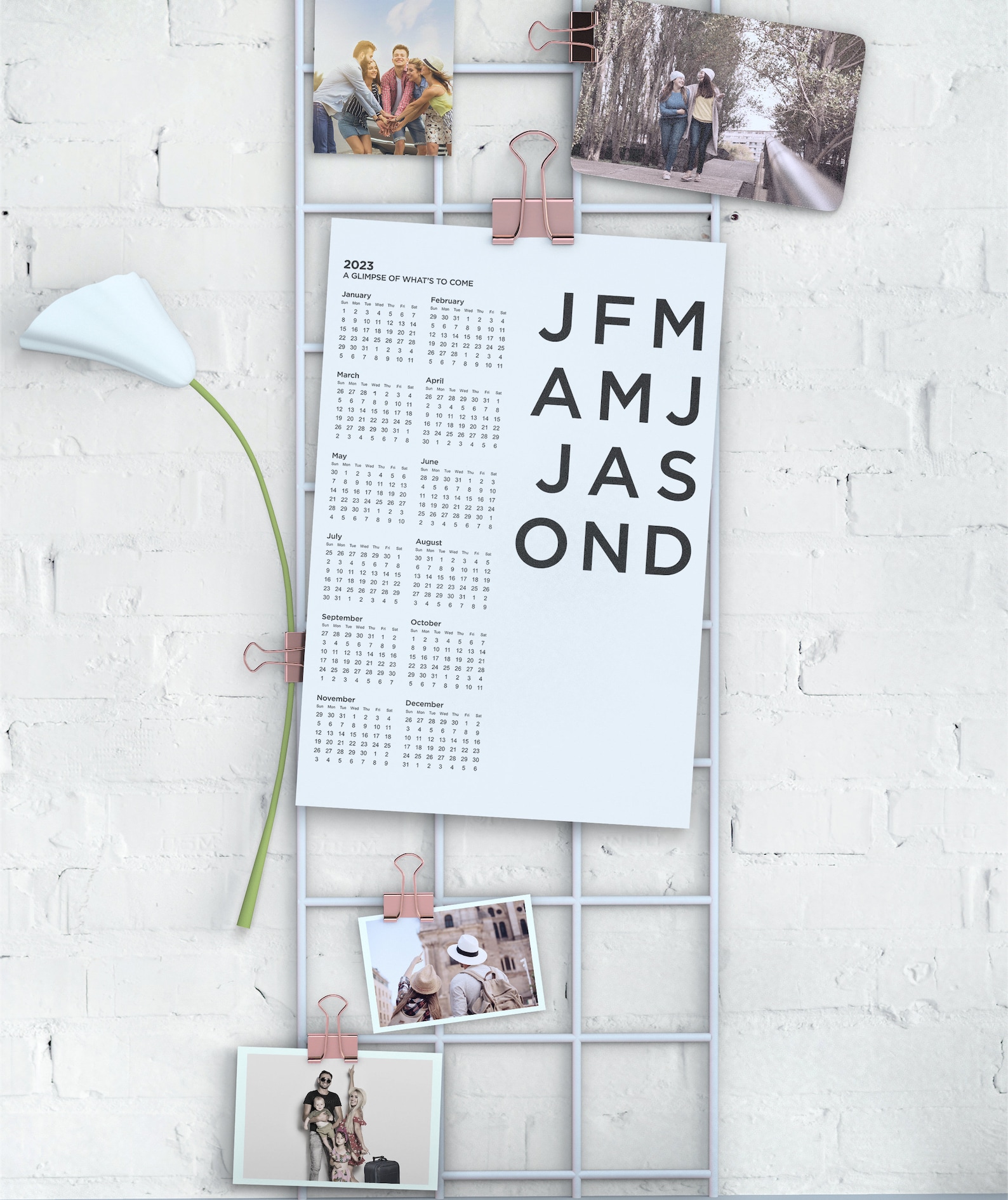 2023 Printable Calendar | Black and White Calendar | Digital Calendar ...