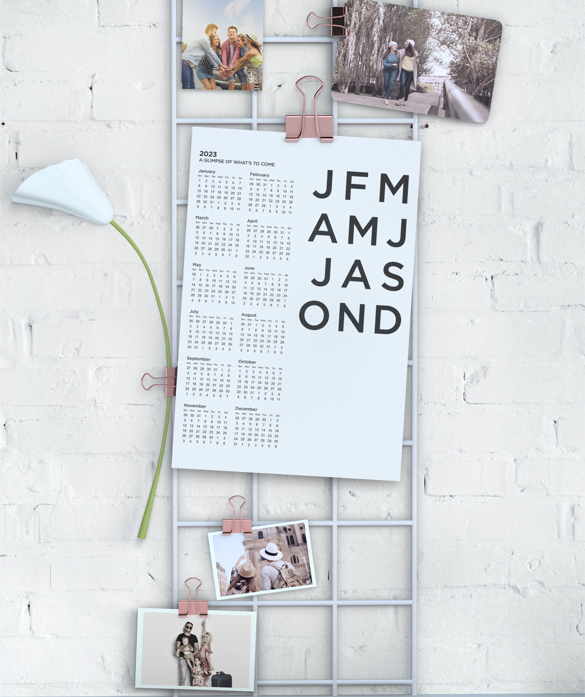 2023 Printable Calendar | Black and White Calendar | Digital Calendar ...