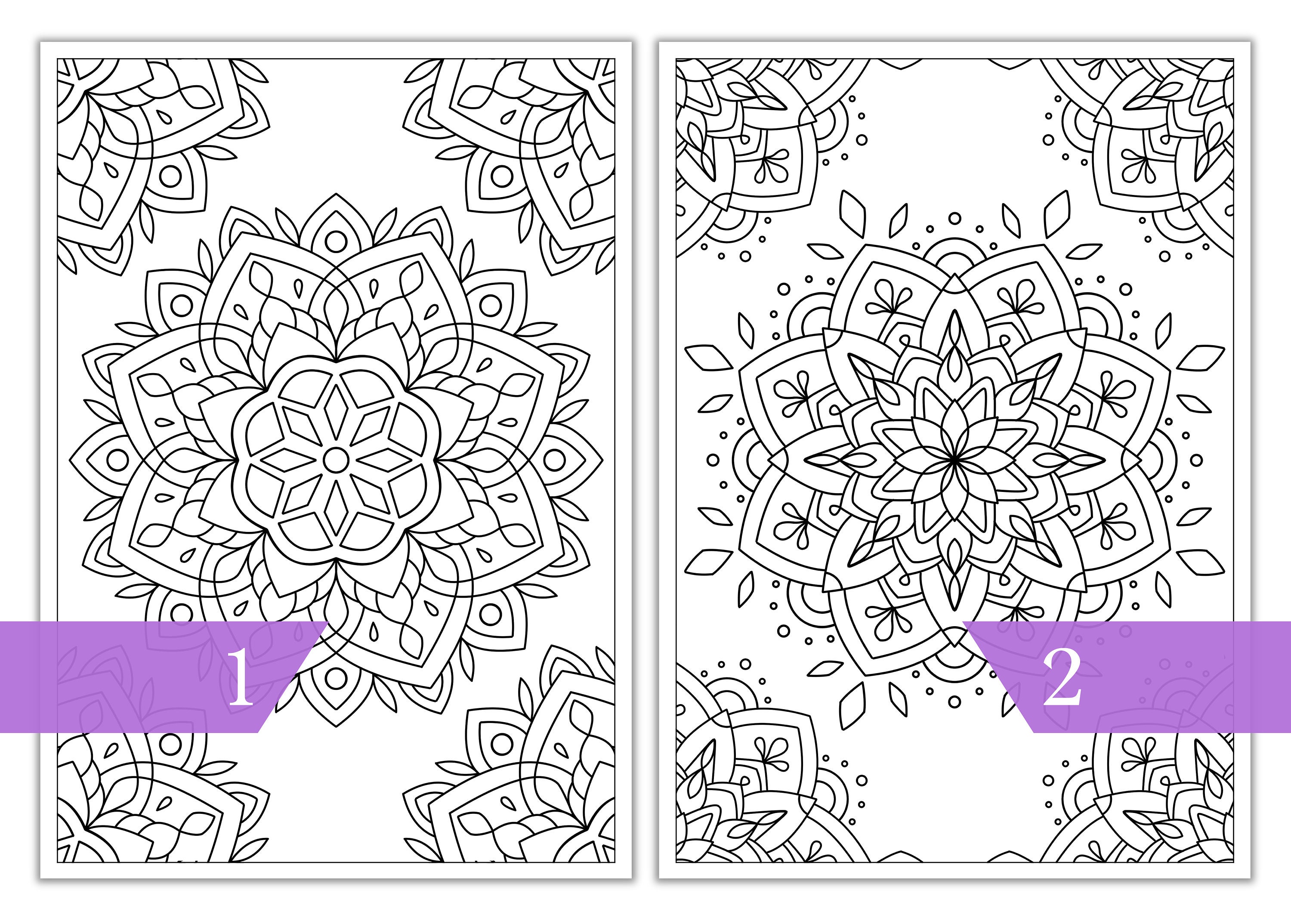 10 Mandala Pages PDF - Instant Download - Printable Adult Coloring Book ...