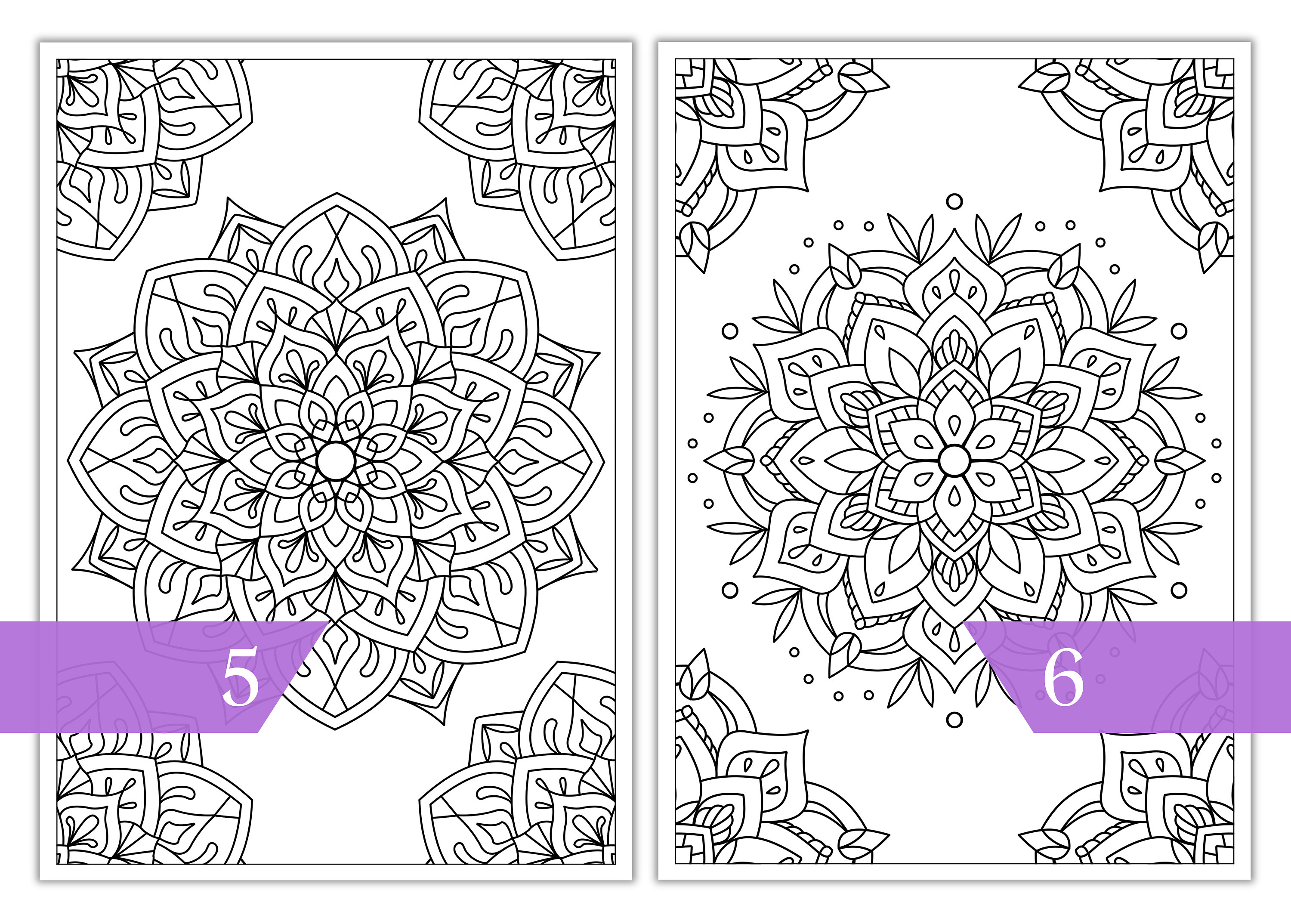 10 Mandala Pages PDF - Instant Download - Printable Adult Coloring Book ...
