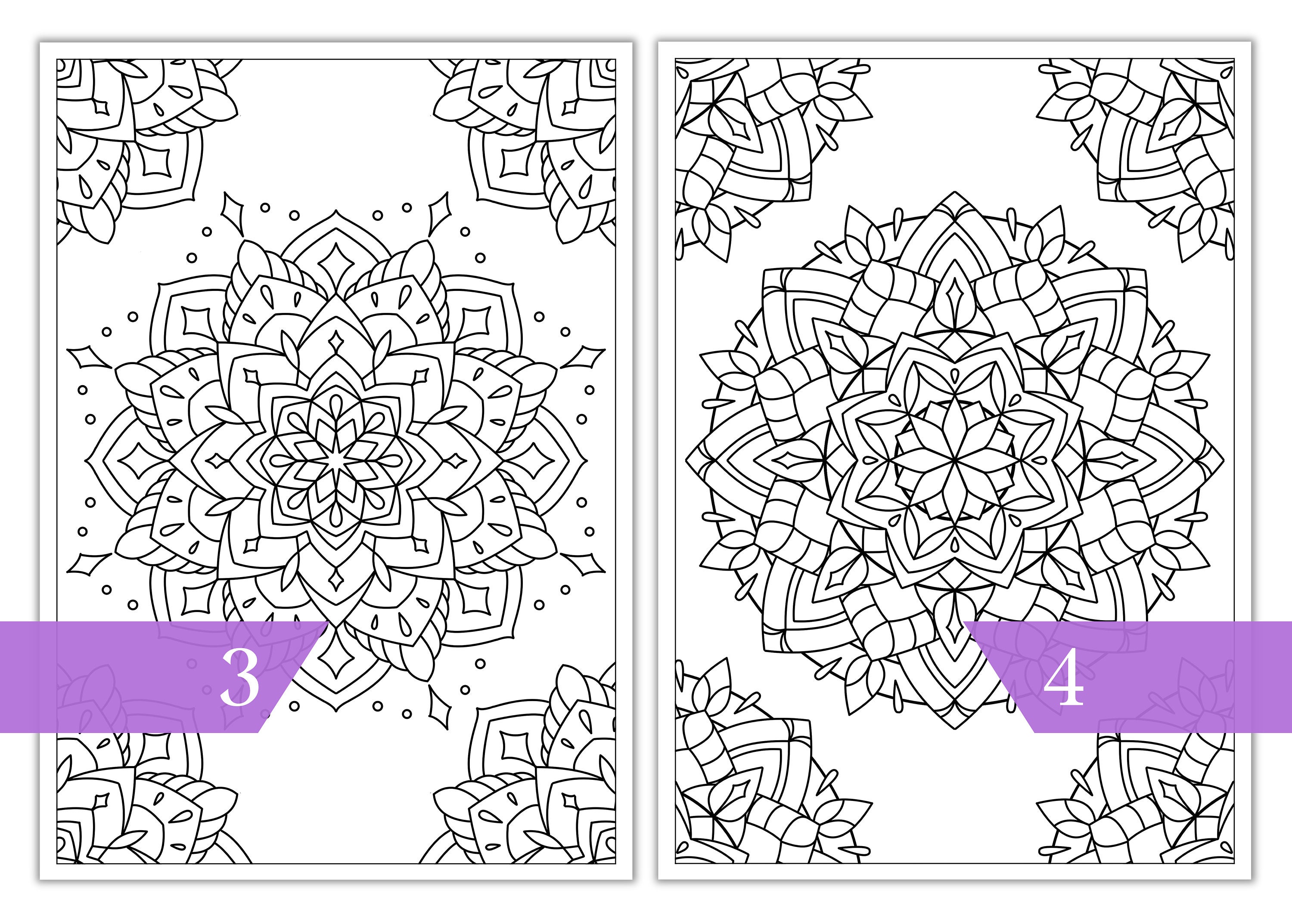10 Mandala Pages PDF - Instant Download - Printable Adult Coloring Book ...