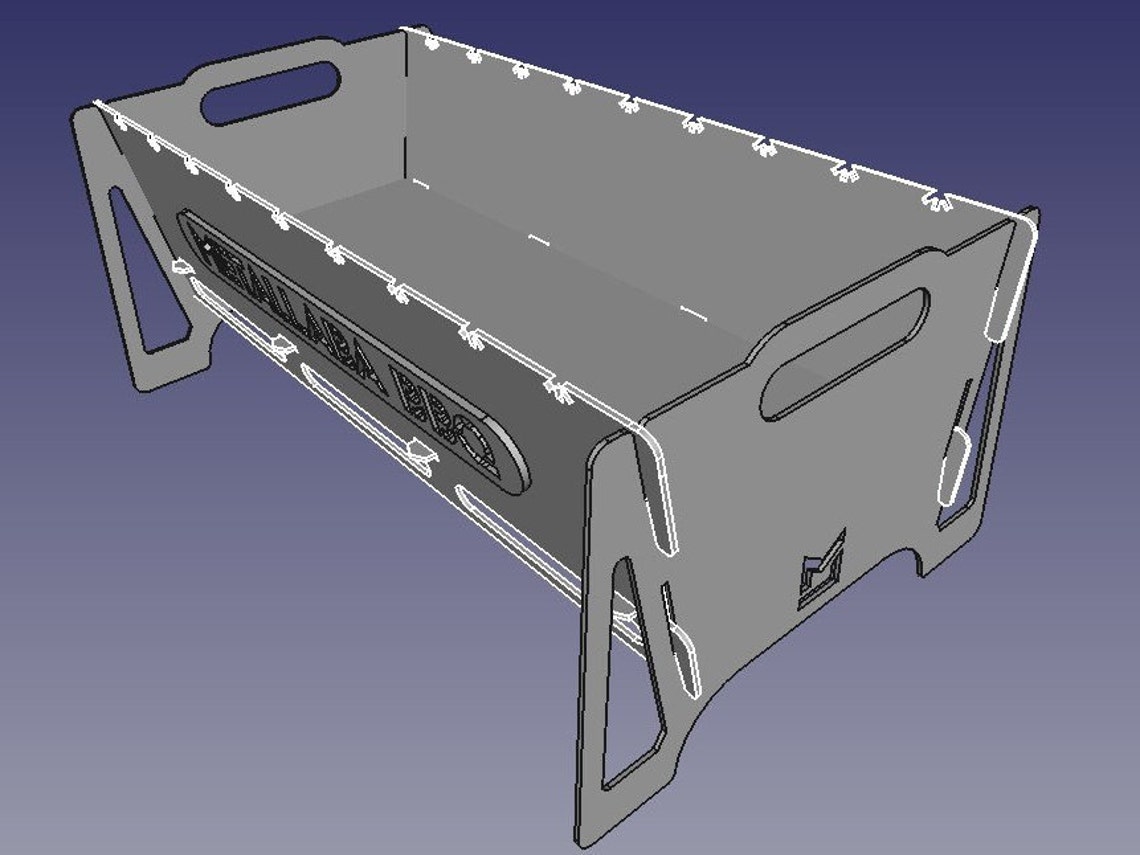 Fire Pit File SVG DXF for Creating a Metal Barbecue, BBQ Plasma Cut ...