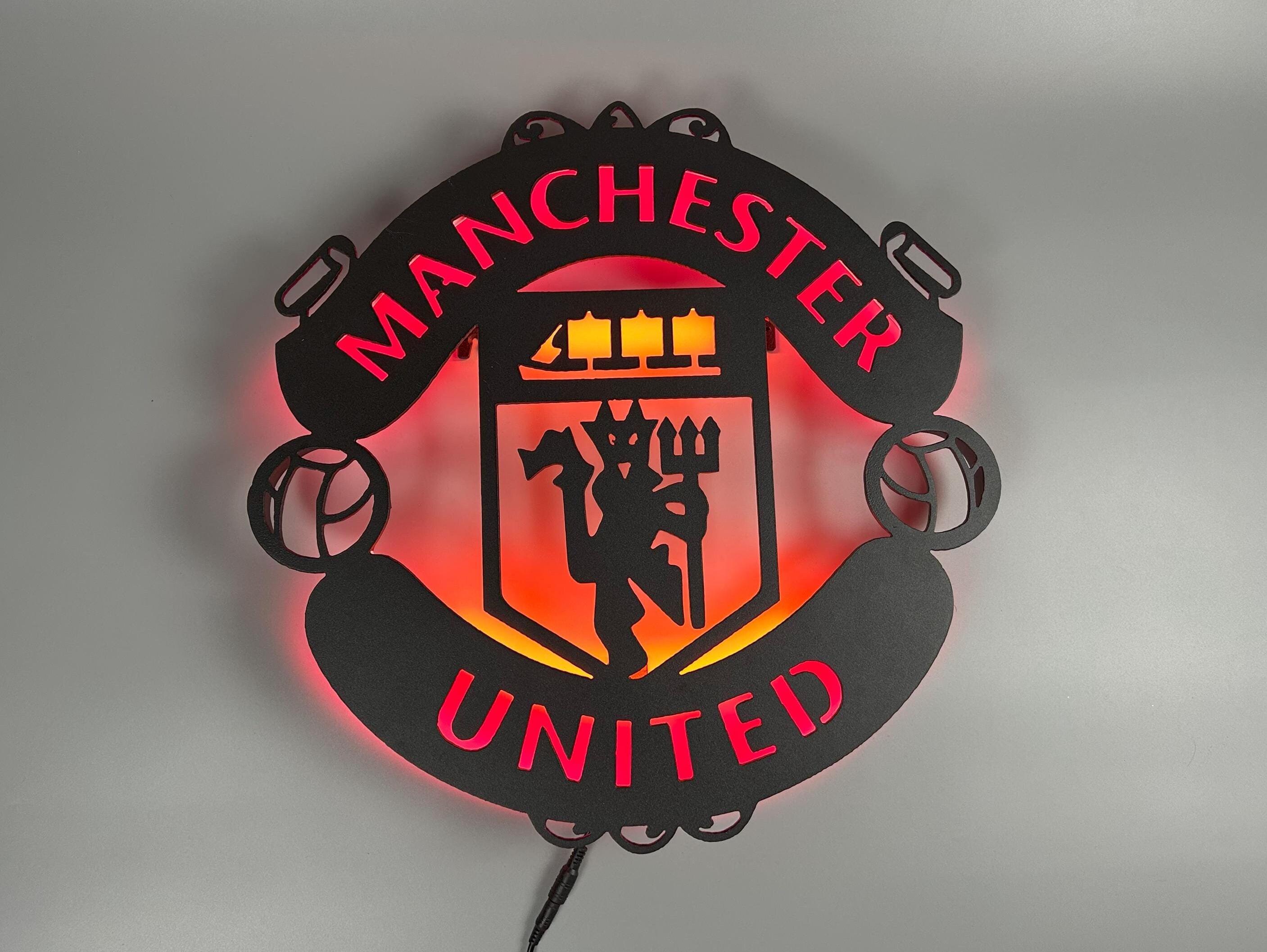Manchester United FC Logo Metal Wall Decor Custom CNC Plasma Cut With ...