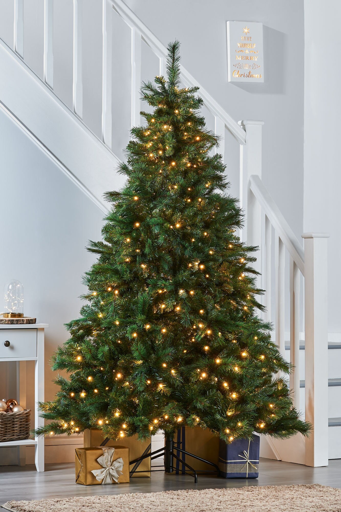 Pre-lit Victorian Pine Multi-function Christmas Tree With Warm White ...