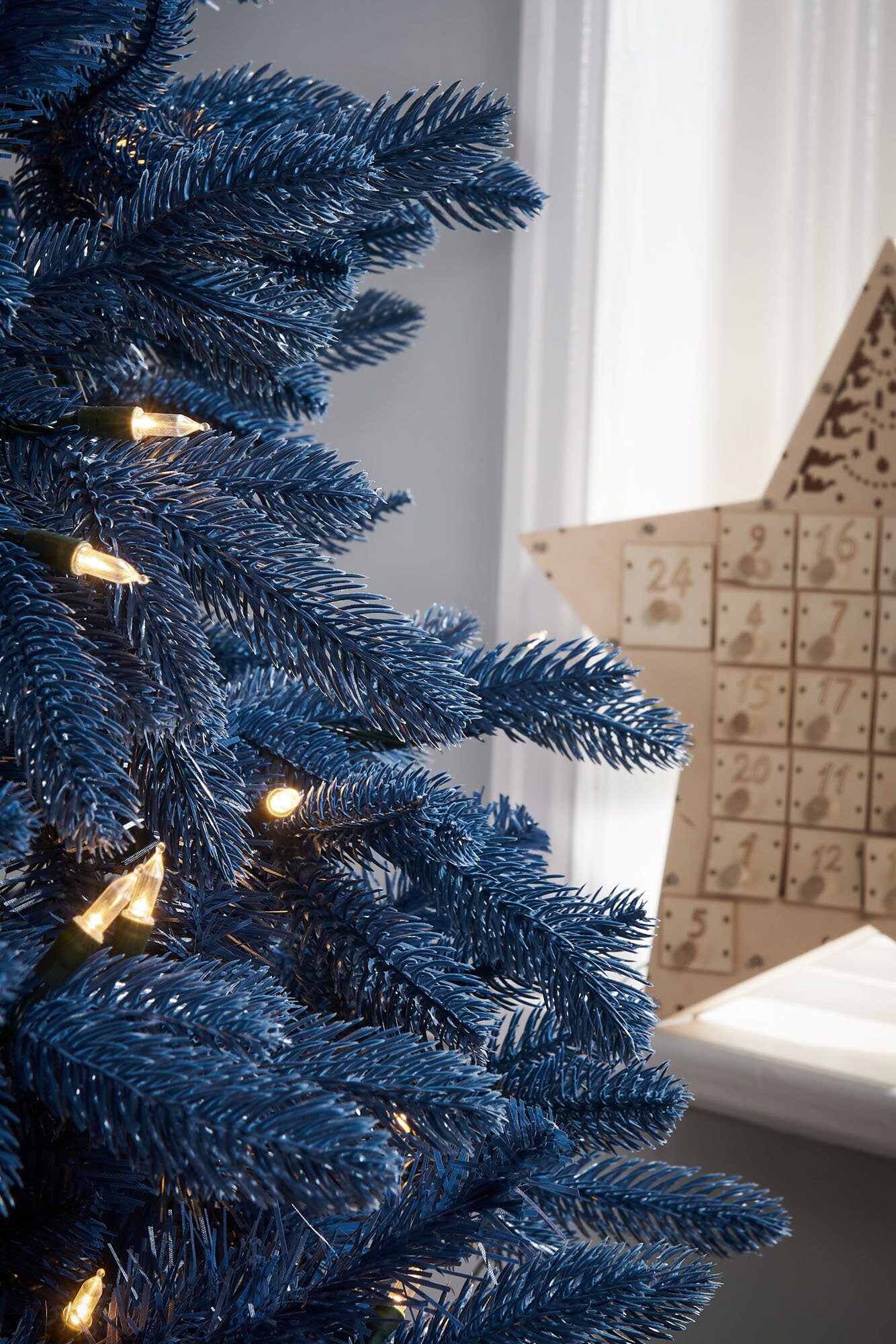 Pre-lit Sapphire Blue Christmas Tree Warm White LED Lights - Etsy