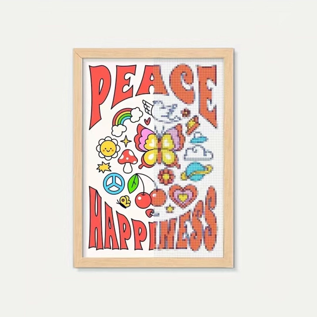 DIY Peace Happiness Custom Diamond Painting for Kids & Adults - Etsy