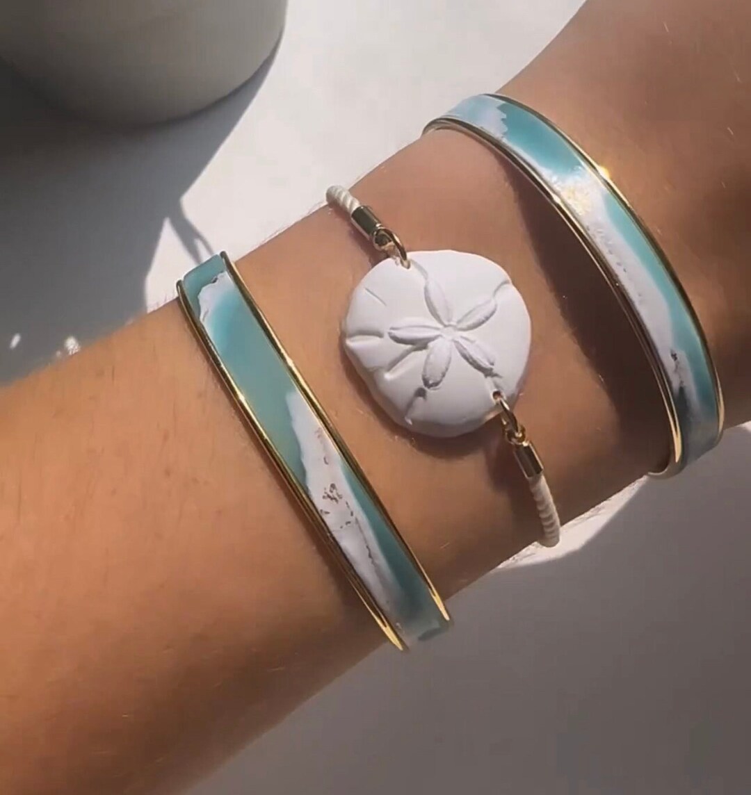 Summer Bracelet Stack Polymer Clay Jewelry Sandollar - Etsy