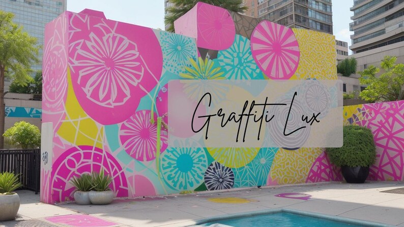Urban Oasis Graffiti Lux Digital Wallpaper for PC, Computer - Etsy
