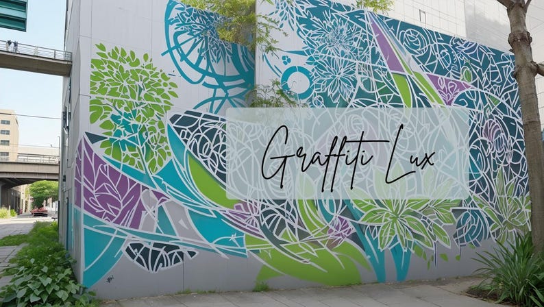 Urban Oasis Graffiti Lux Digital Wallpaper for PC, Computer - Etsy