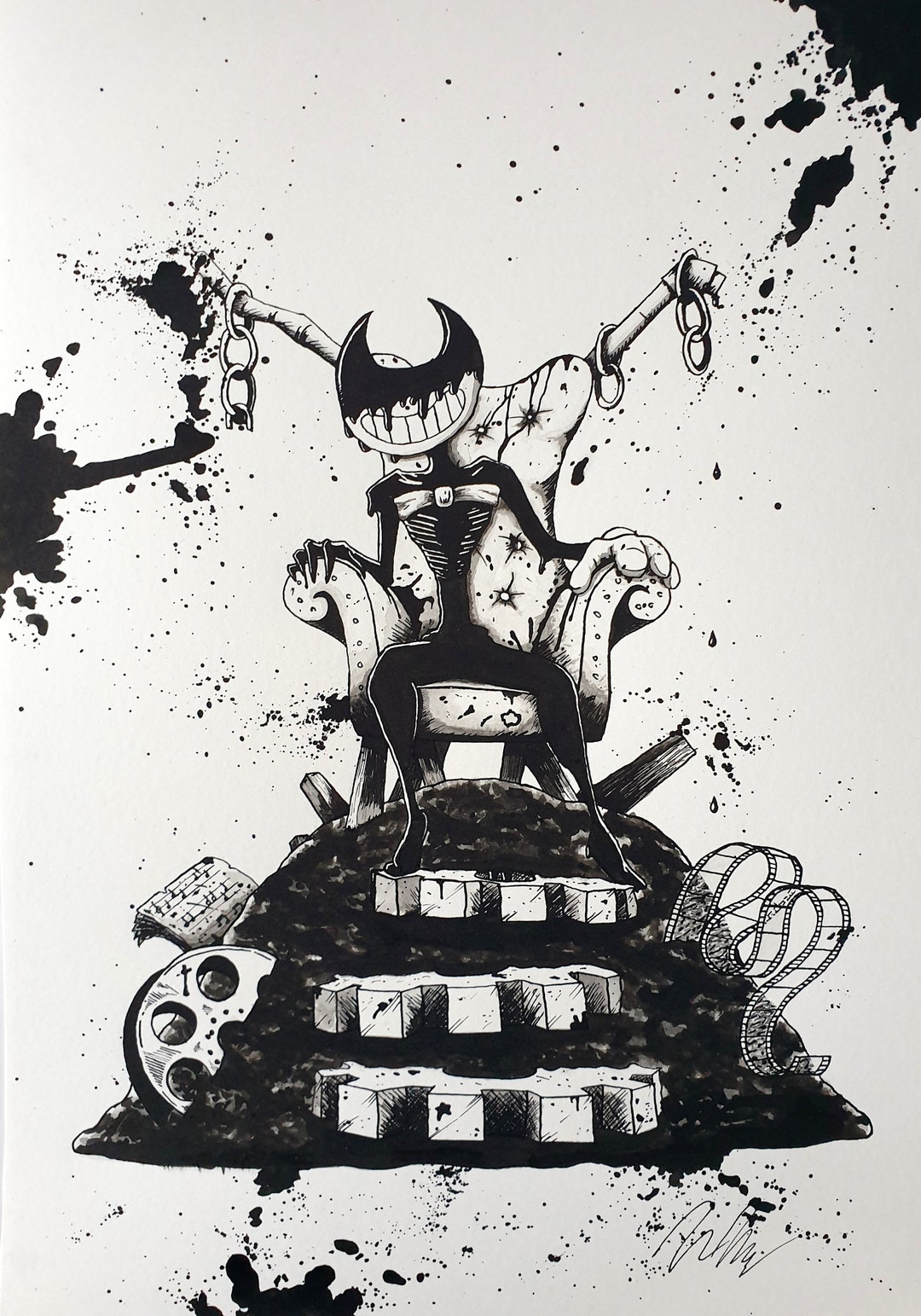 A3 Print the Ink Demons Throne Bendy and the Ink Machine Bendy and the ...