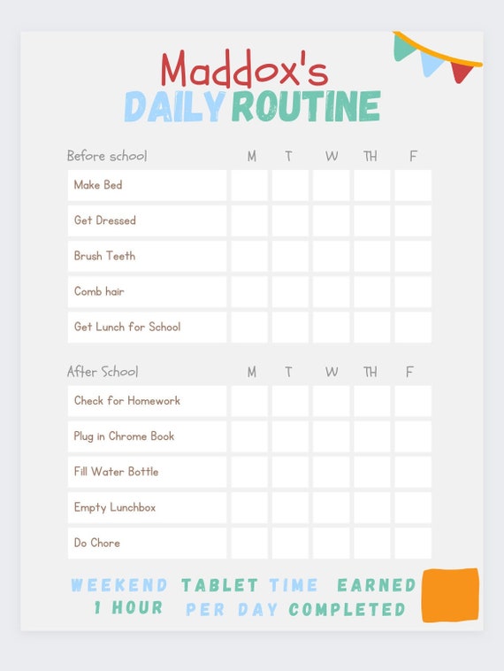 Daily Routine Tracker | Etsy