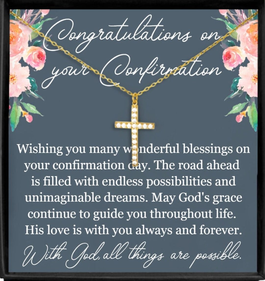 Congratulations on Your Confirmation Message Card Necklace Gift for Her ...