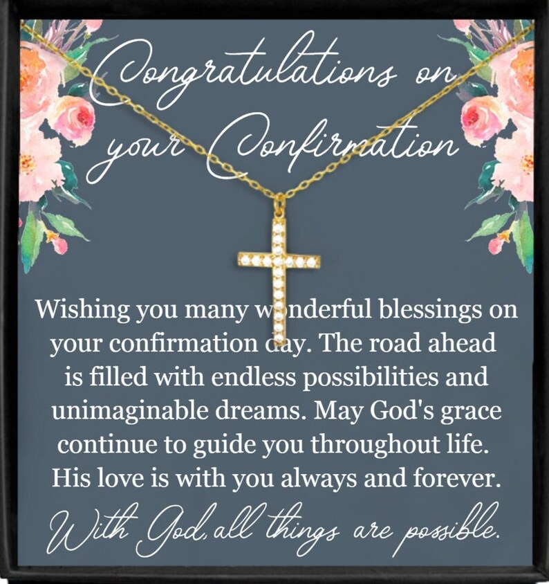 Congratulations on Your Confirmation Message Card Necklace - Etsy