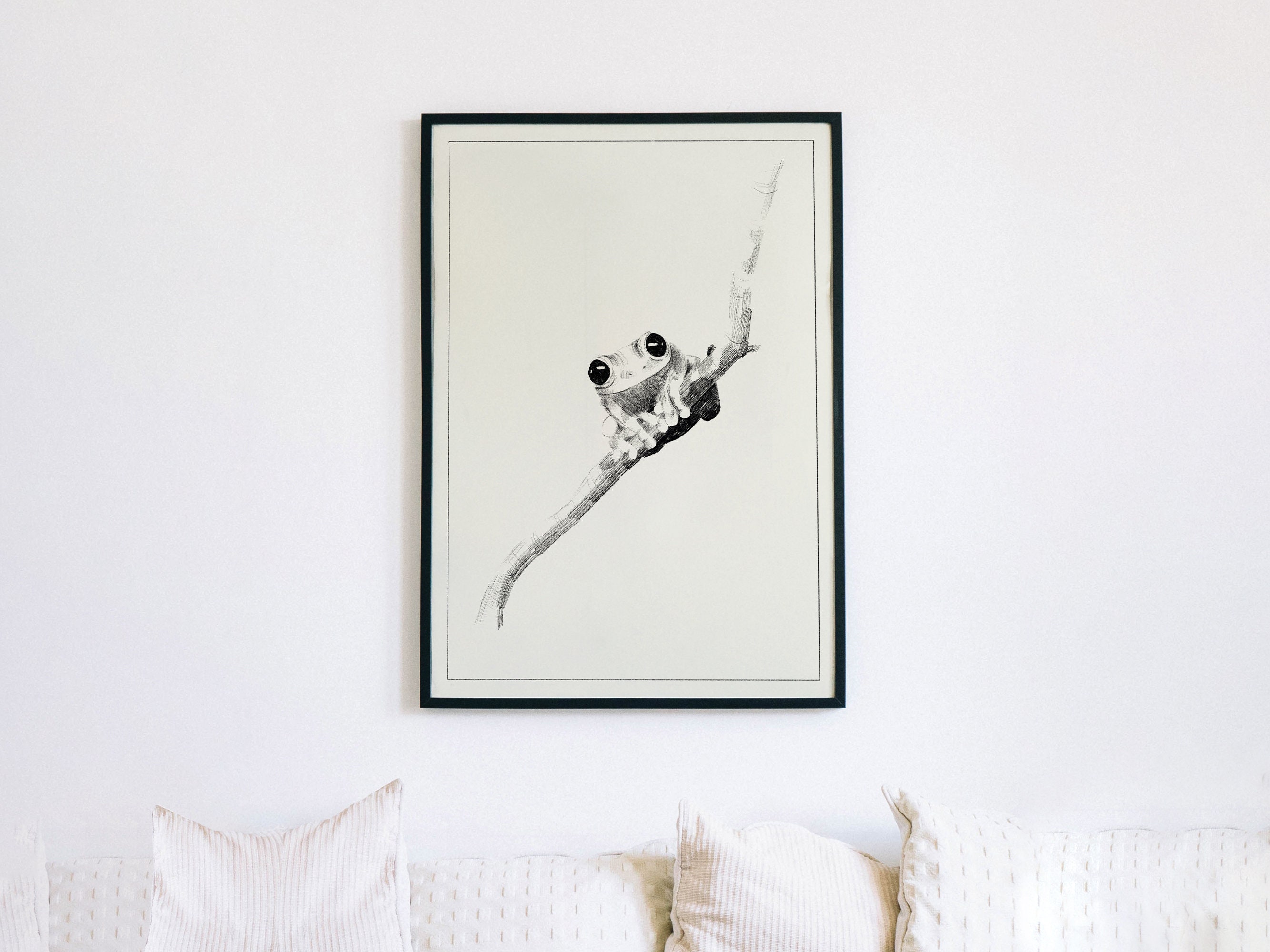 Frog Graphite Sketch Wall Art & Illustrations in Three Colors – DIGITAL ...