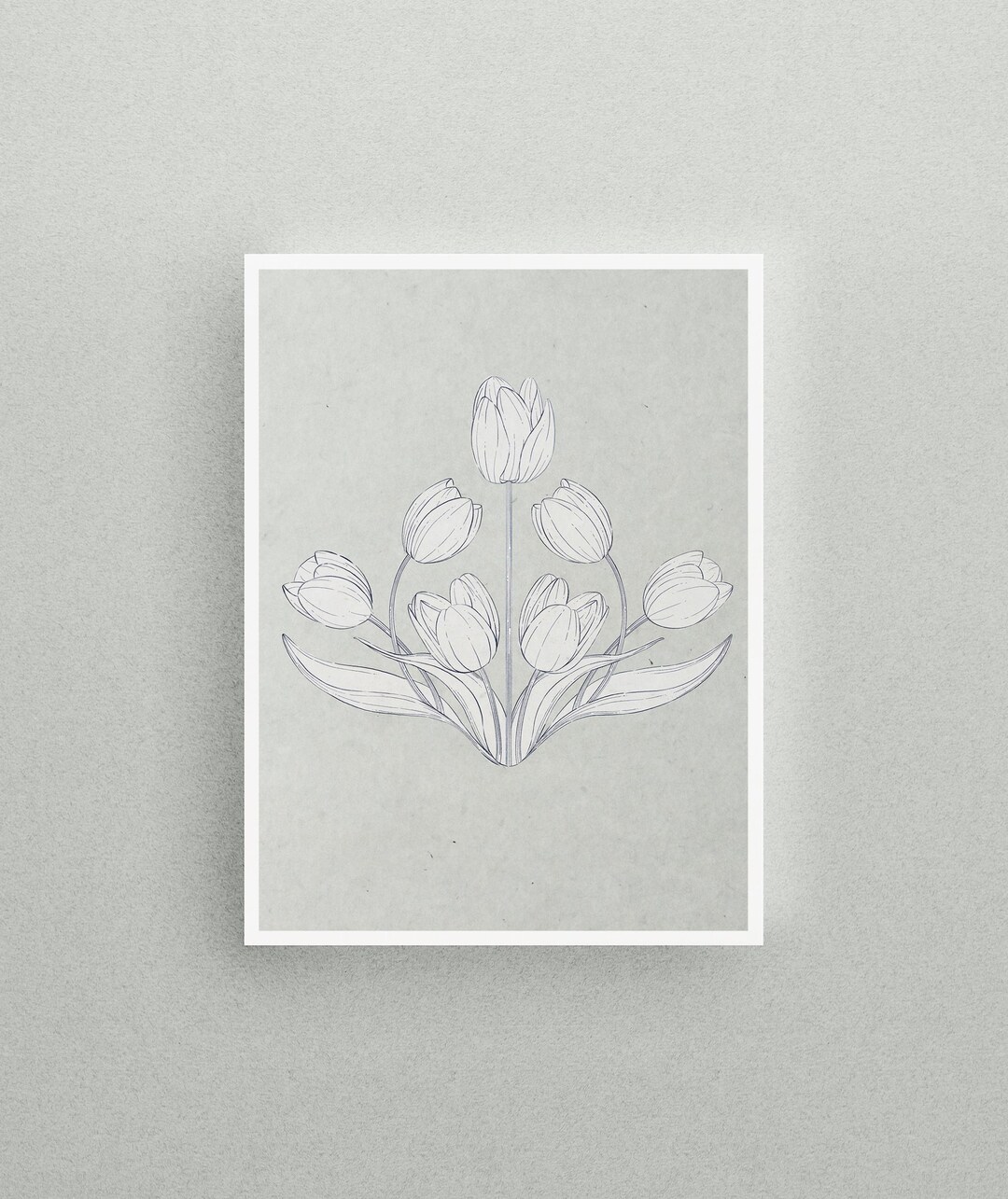 Tulip Season Unframed Print. 8.5x11 Floral Wall Art, Botanical Tulip ...