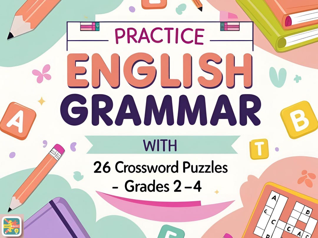 English Grammar Crossword Puzzles: Grades 2-4 (printable PDF Bundle - Etsy