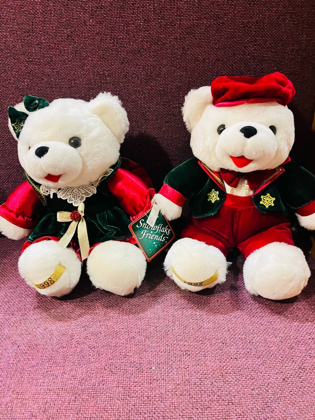 Vintage Snowflake Friends Mr and Mrs 1998 - Etsy