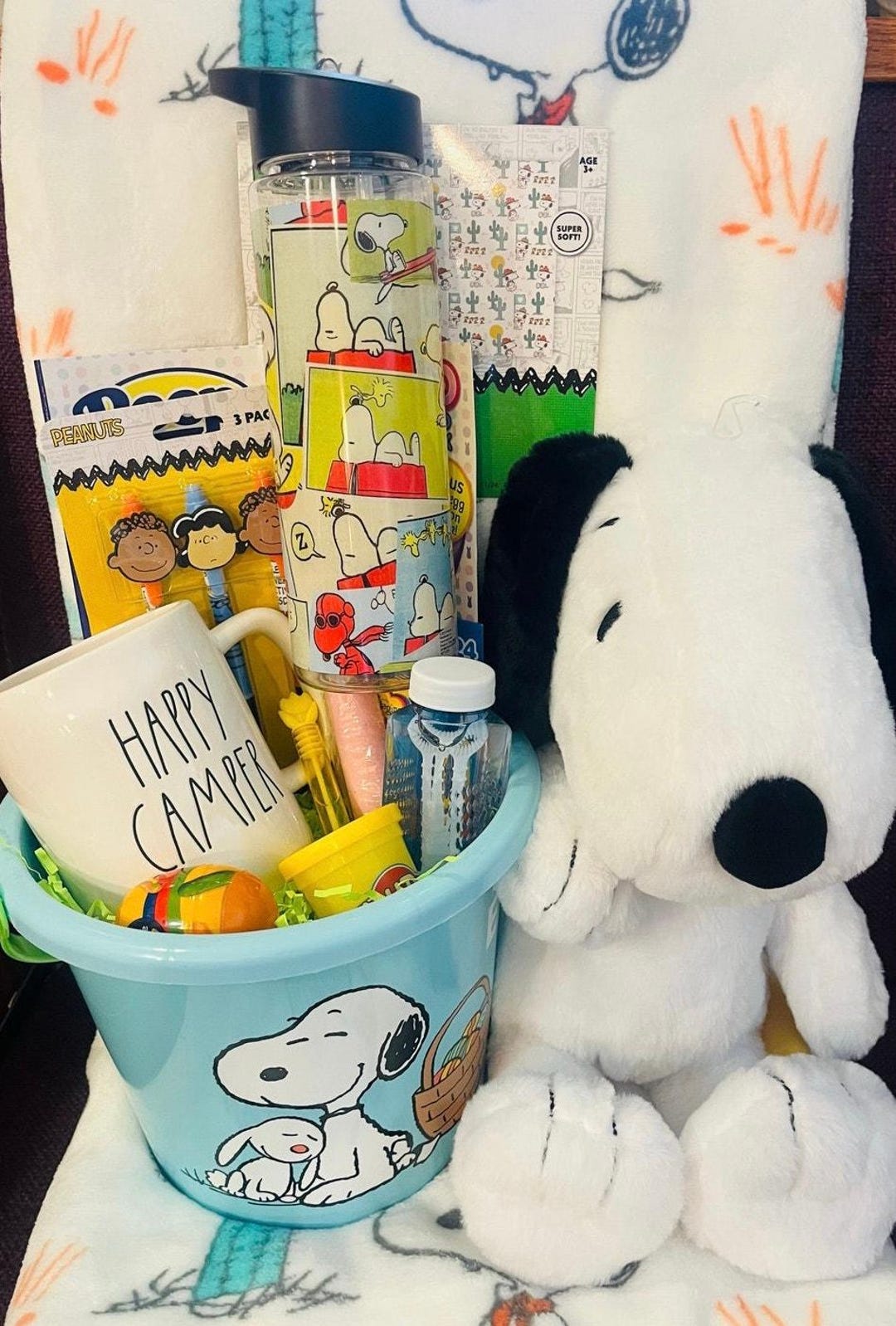 Snoopy Easter Basket Bundleadorable 50 X 70 Soft Throw ,large Plush 3 ...