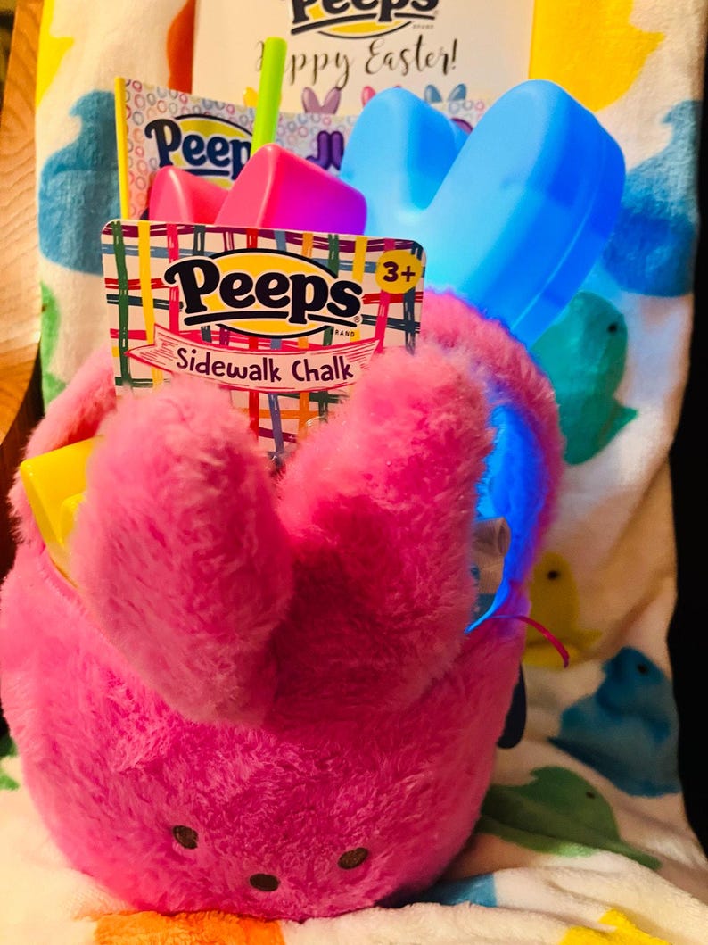 Peeps Adorable Pink Easter Basket With 50 by 60 Chick Throw ,color Book ...