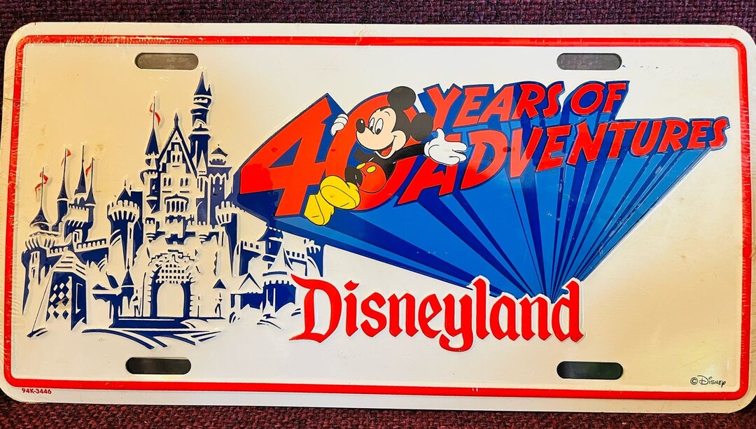 Disney Mickey Mouse 40 Years of Adventure New License Plate - Etsy