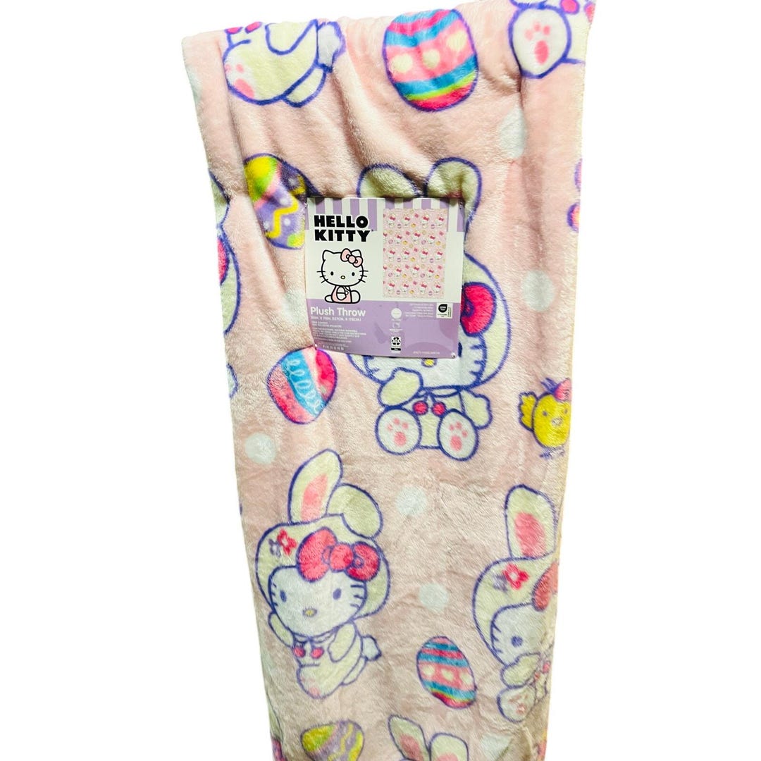 Hello Kitty Burlington Pink Easter 50 by 70 Throw Super Soft and ...