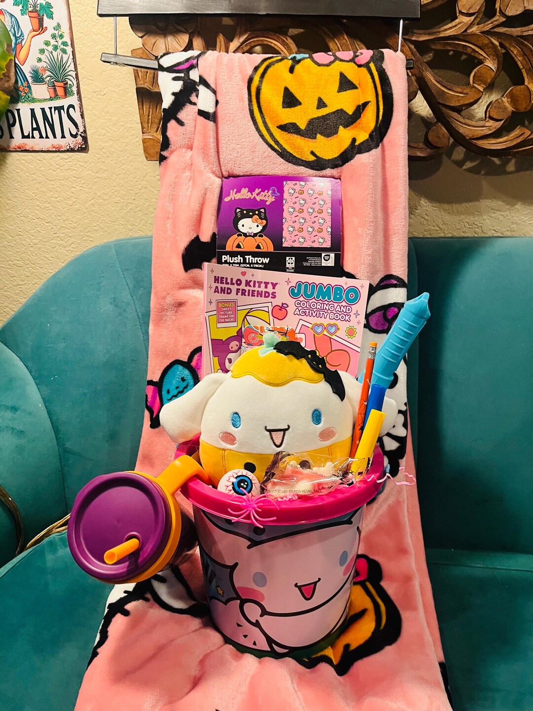 Hello Kitty Halloween Boo / Basket 50 by 70 Mummy HK Throw , Sand Pail ...