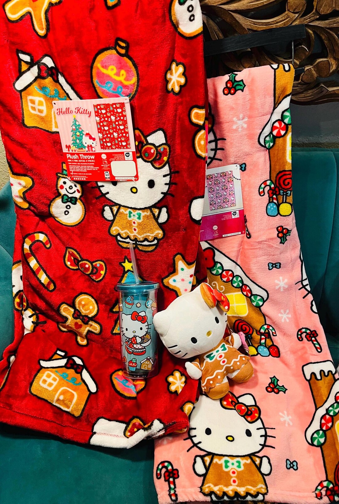 Hello Kitty Christmas Gingerbread Gift Bundle ,two 50 by 70 Gingerbread ...