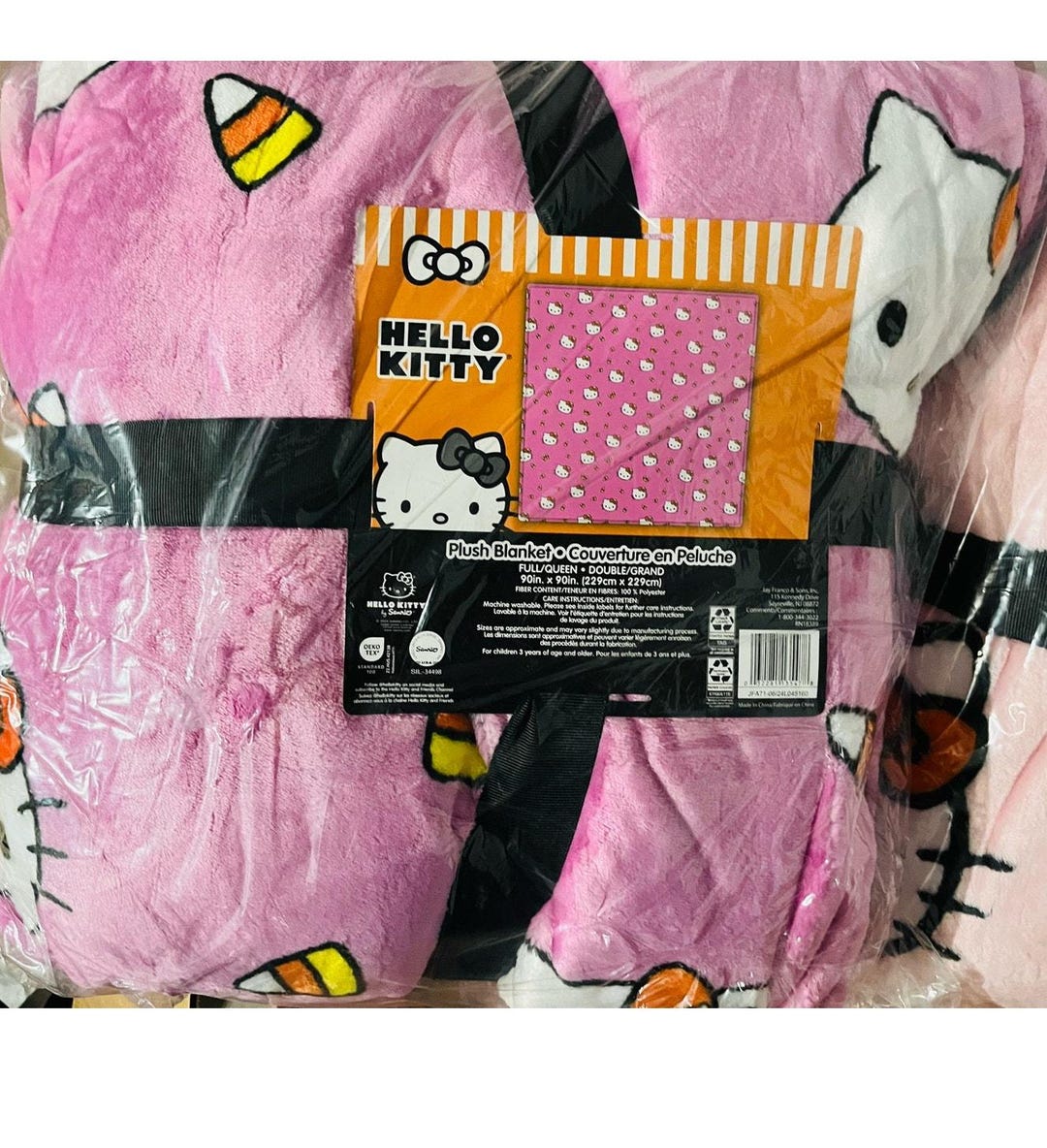 Hello Kitty Candy Corn Halloween Throw 90 by 90 Full /queen - Etsy