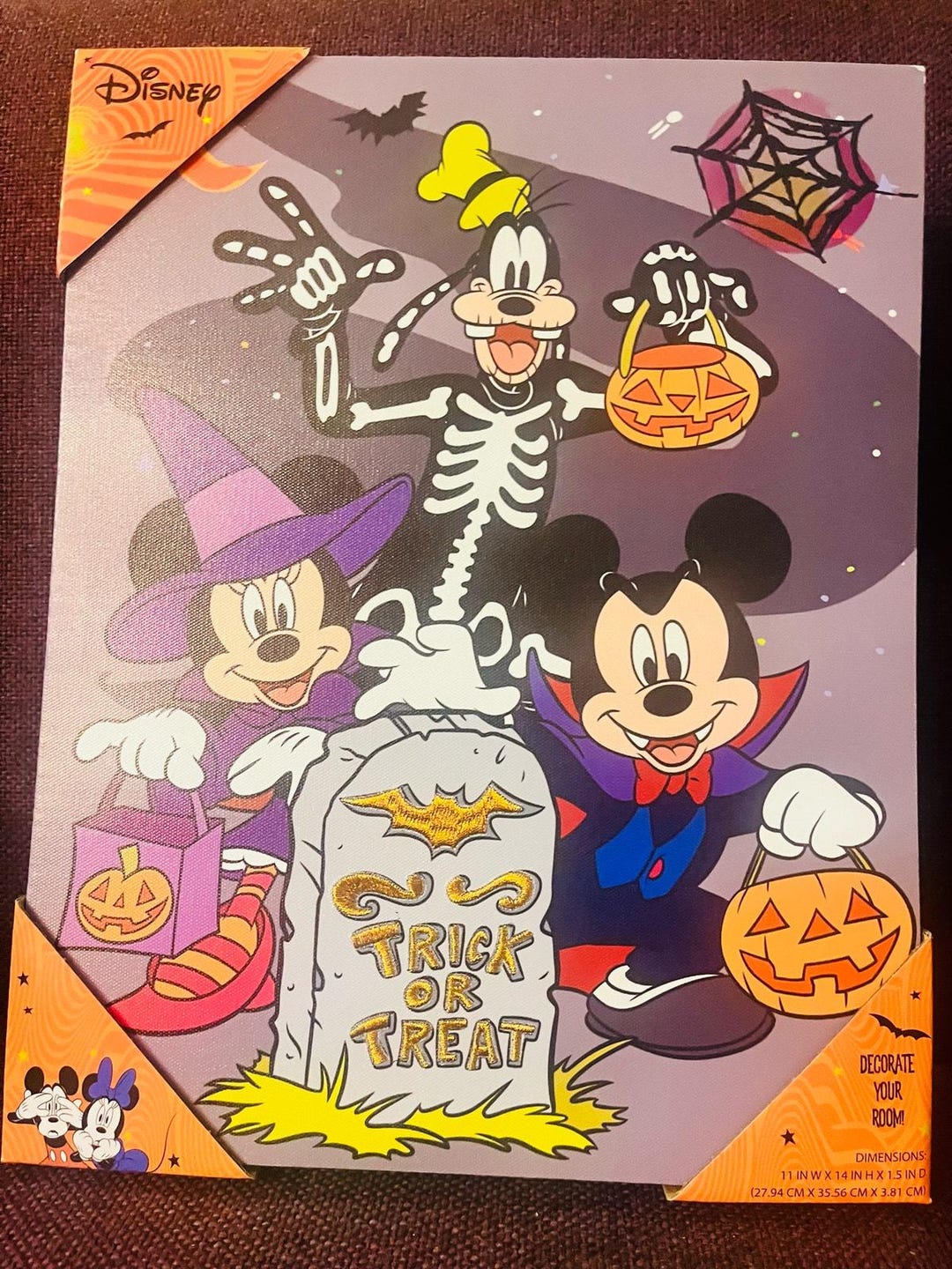 Minnie ,mickey and Goofy Trick or Treat Halloween 11 * 14 *1.5 - Etsy