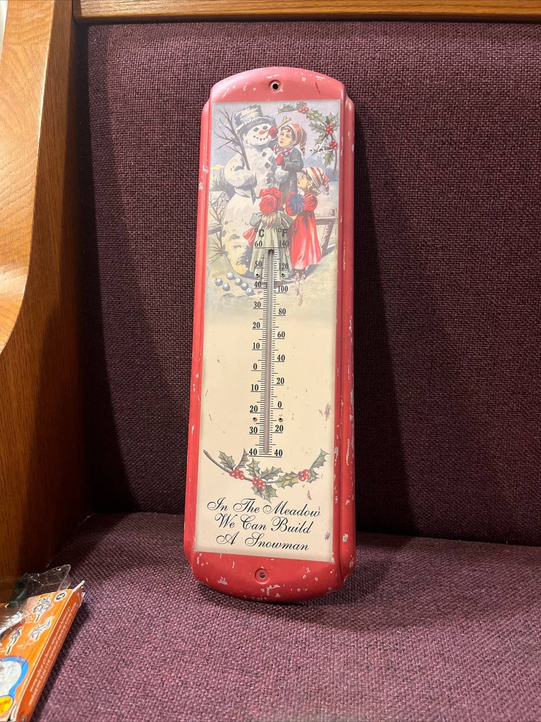 Vintage Metal Wall Thermometer Christmas Seasons Tin - Etsy