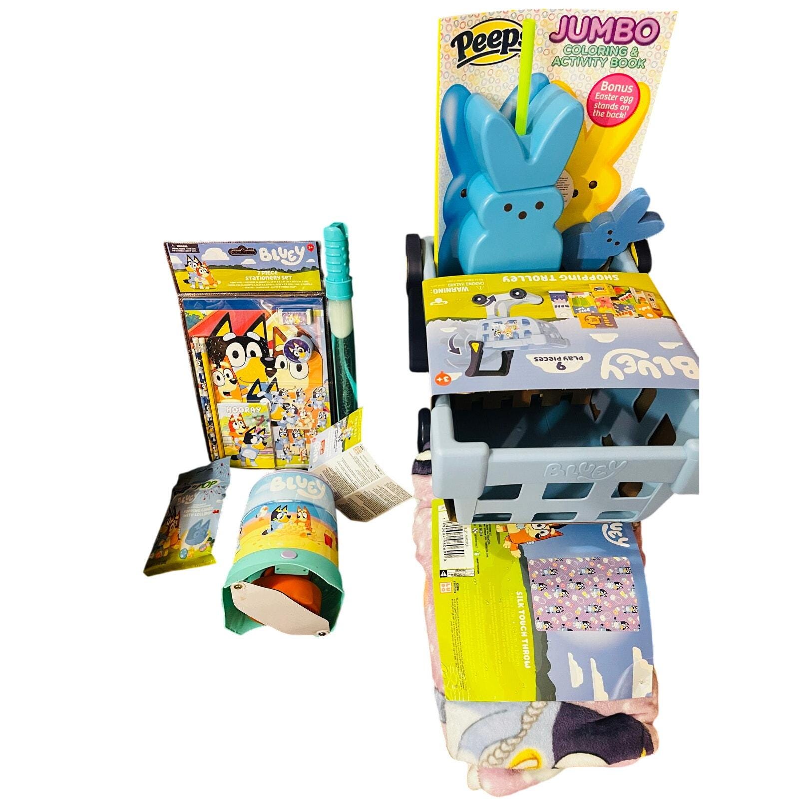 Bluey Shopping Trolley Bundle Peep Color Book , Drink Container ,peep ...