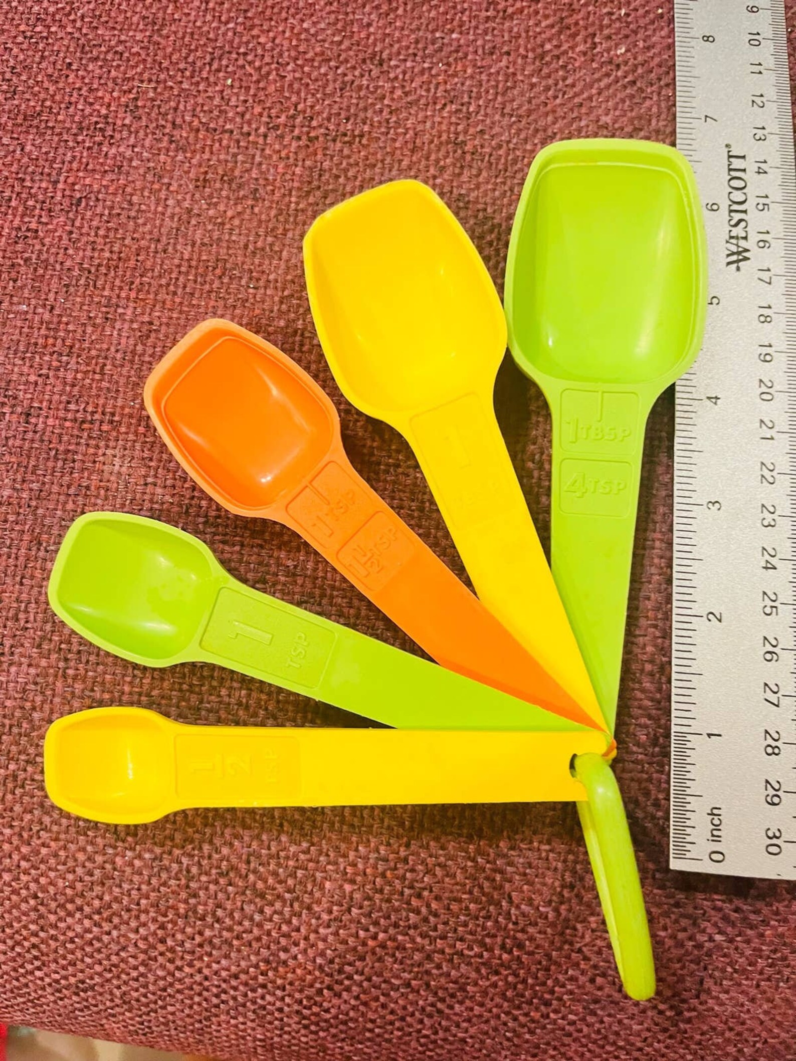 Vintage Tupperware Set of 5 Measuring Spoons - Etsy