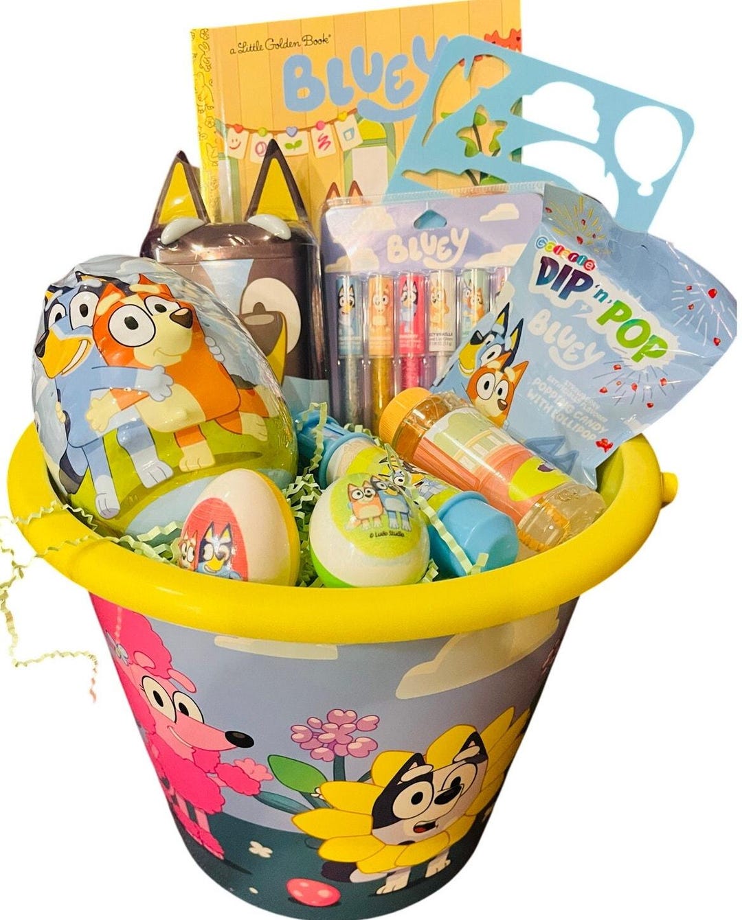 Bluey Large Easter Basket, Bundle With Bluey Baby Race, Book, Chalk ...